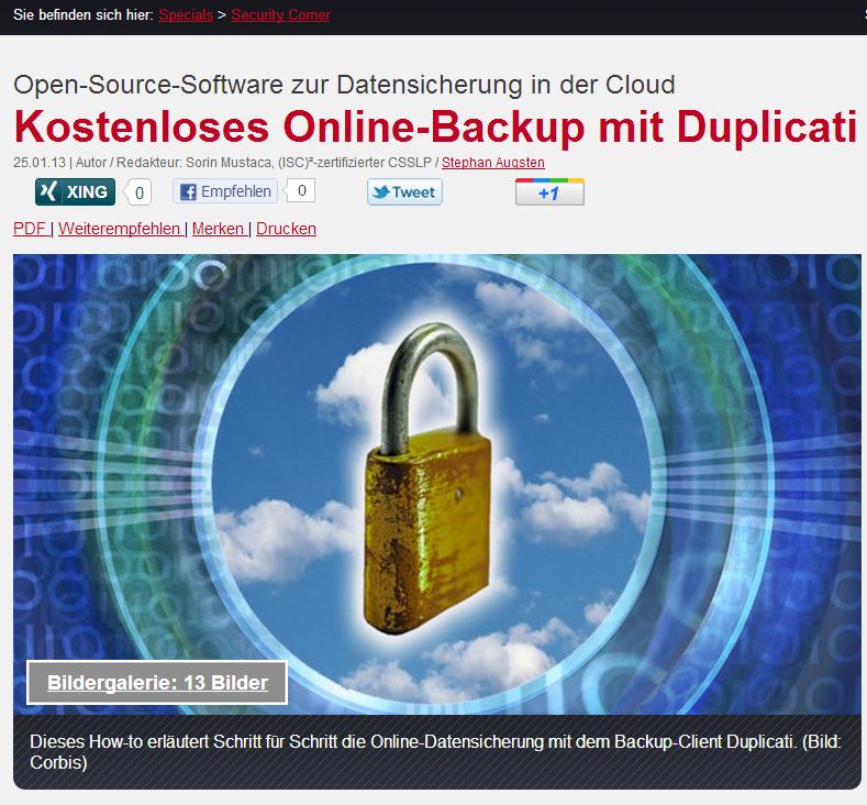 Duplicati: a gratis tool to perform encrypted incremental backups (in German) – Sorin Mustaca on ...
